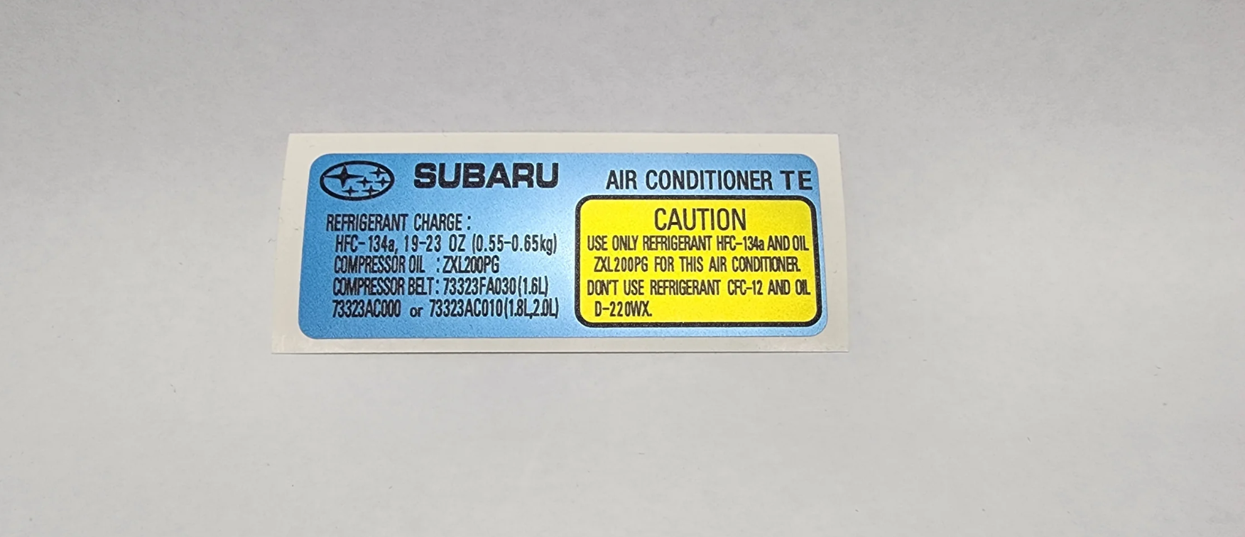 WRX GC8 (TE) Air Conditioning A/C Sticker – GC8 DOC