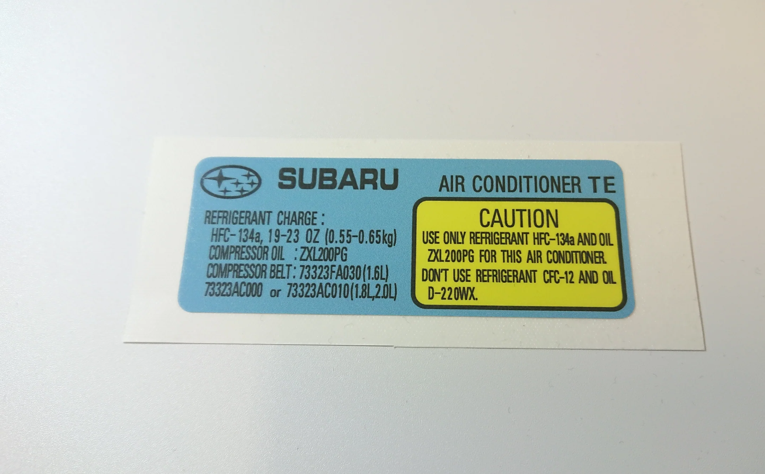 WRX GC8 (TE) Air Conditioning A/C Sticker – GC8 DOC